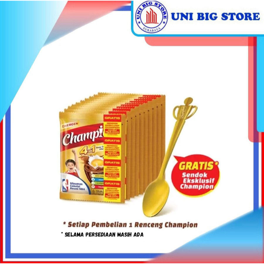 Jual Energen Susu Cokelat Champion 4in1 30 gr x 10 pcs RENTENG | Shopee ...