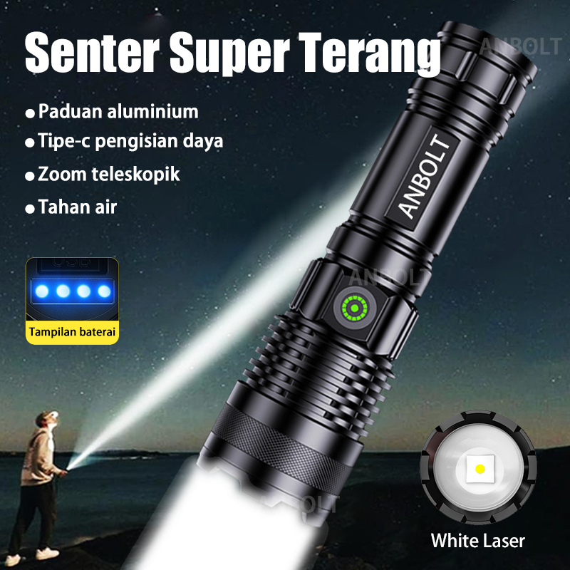 Jual Anbolt A55 Senter LED super Terang Senter Berkemah Dengan Tahan Air Jarak Jauh, Senter ...