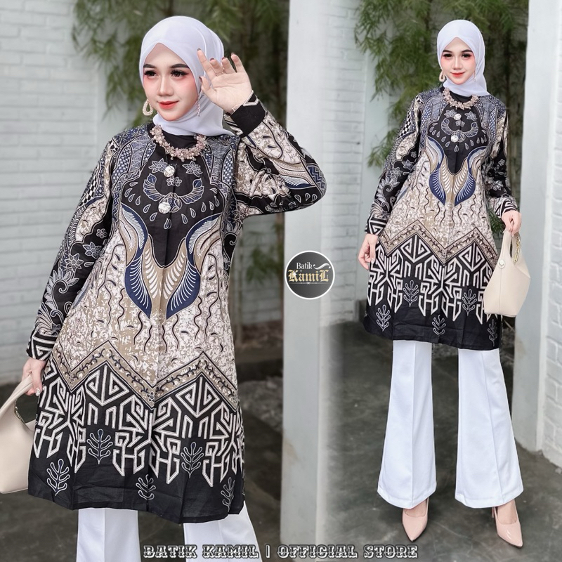 Jual Tunik Batik Wanita Modern | Atasan Batik Wanita Baju Batik Wanita Terbaru Premium Dress ...
