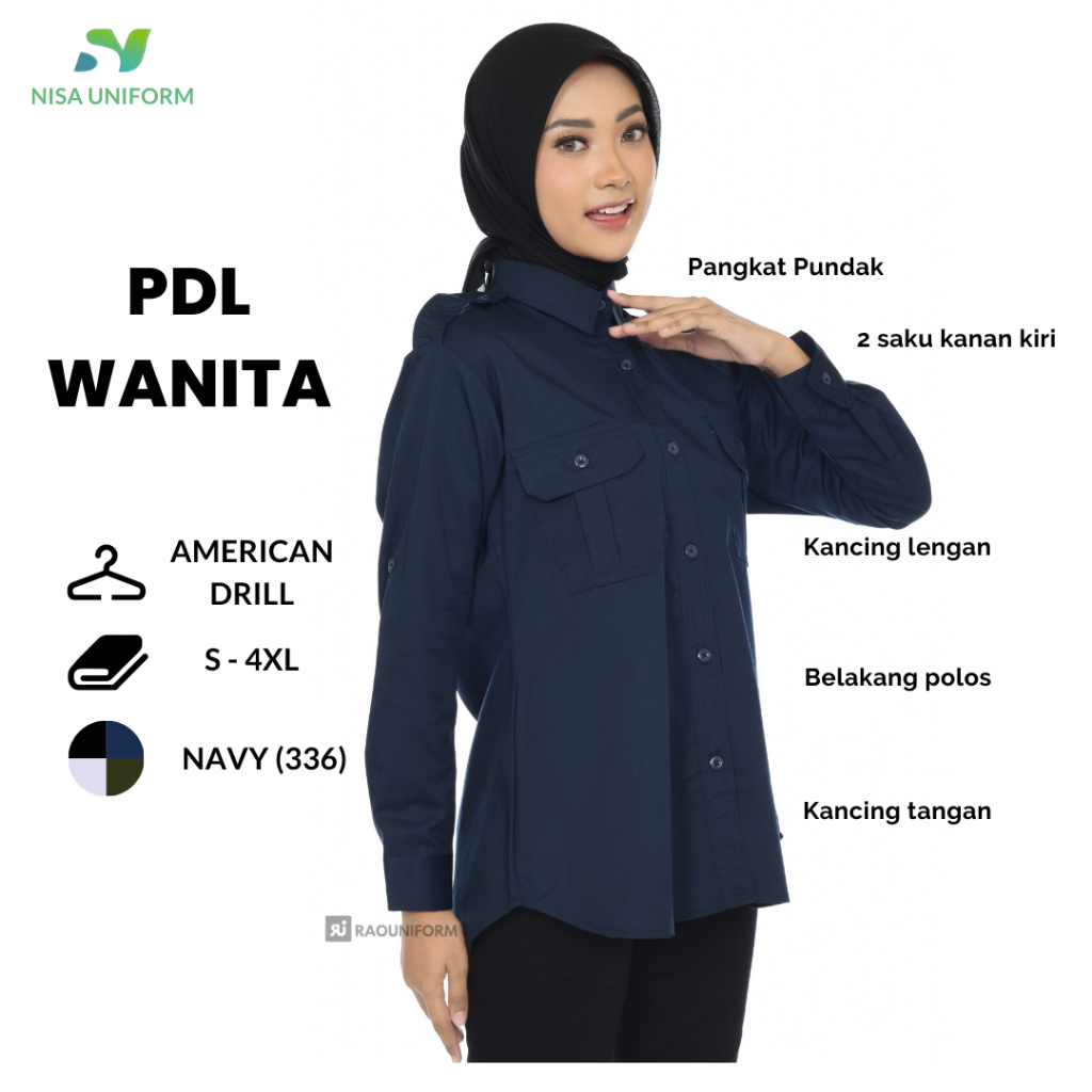 Jual Kemeja PDL Wanita Lengan Panjang/PDL Pria Lengan Panjang/PDL Lengan Pendek/Kemeja PDL ...