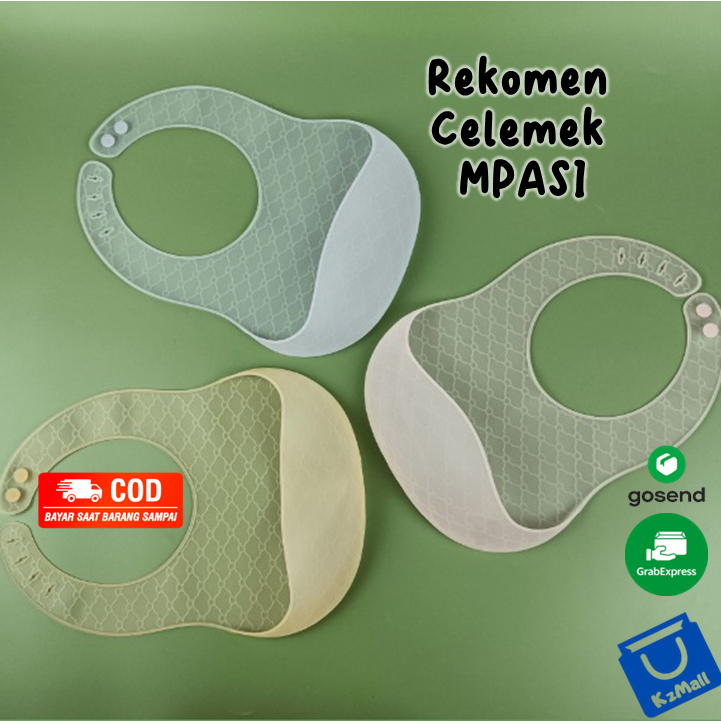 Jual Celemek Makan Anak Silikon 3 Warna / Celemek Anak/ Baby Apron ...