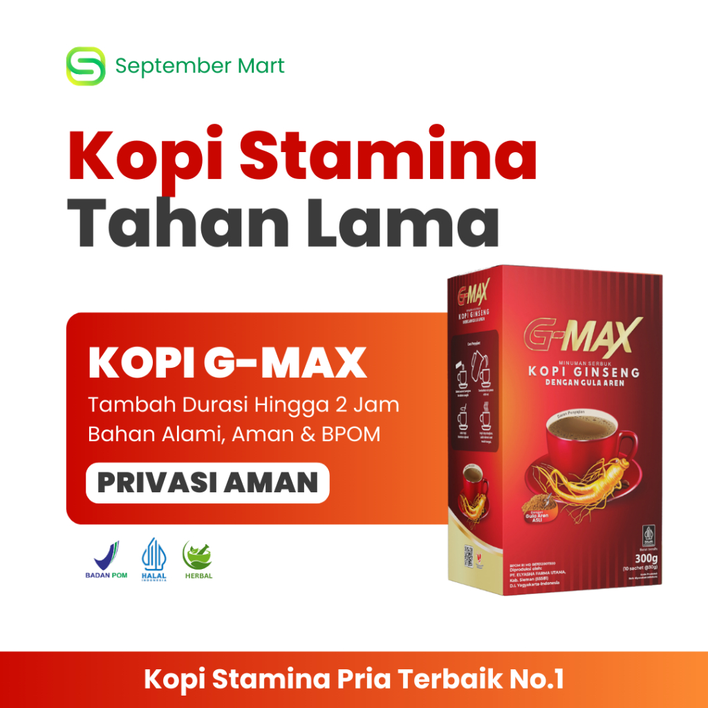 Jual MINUMAN KOPI G MAX ORIGINAL; KOPI GINGSENG STAMINA PRIA DEWASA KUAT TAHAN LAMA 1 SACHET ...