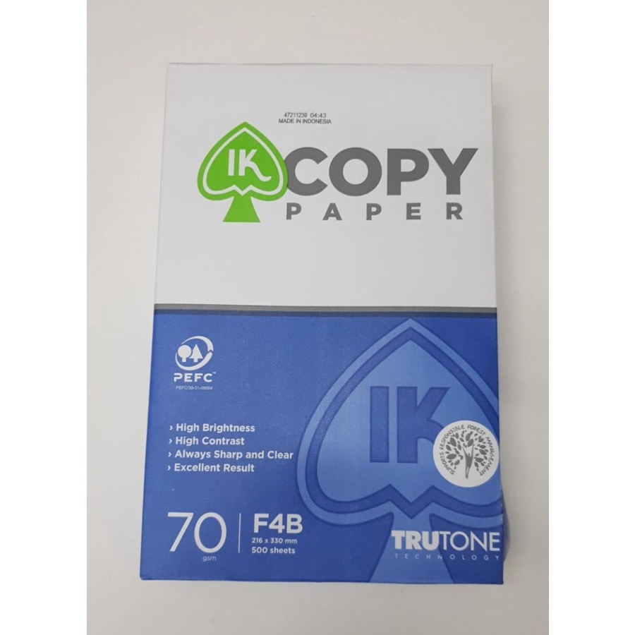 Jual KERTAS F4 / FOLIO 70 GR IKA PAPER ( 1 DUS = 5 RIM ) putih | Shopee ...