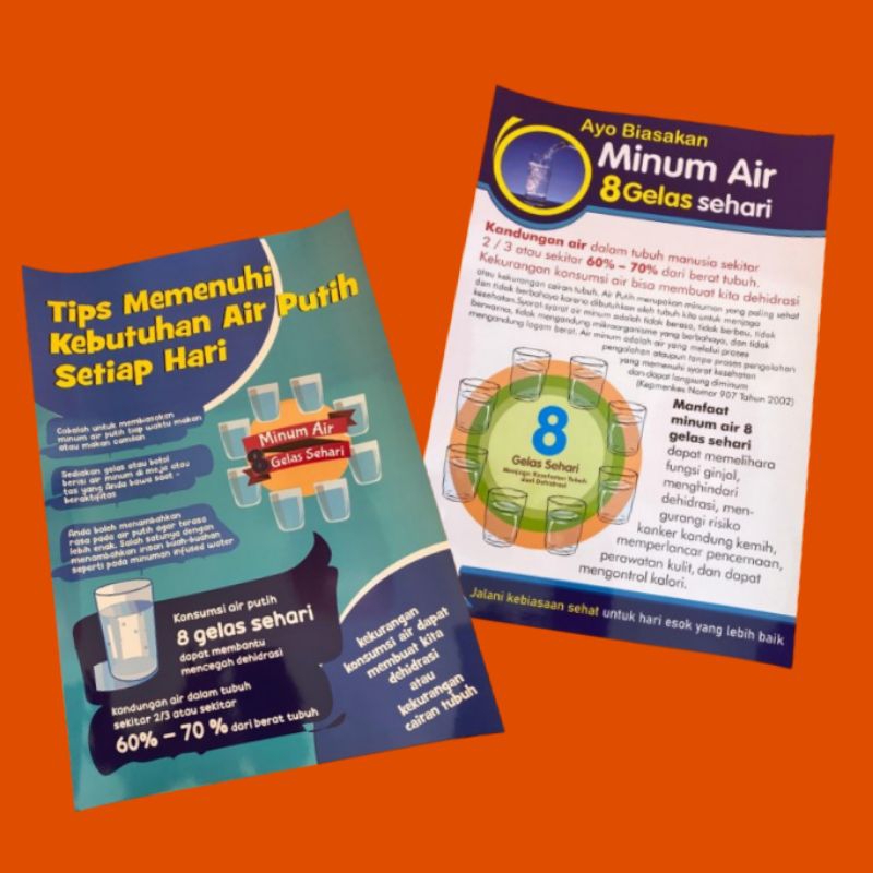 Jual Poster Manfaat Minum Air Putih-Poster Minum Air Putih 8 gelas ...