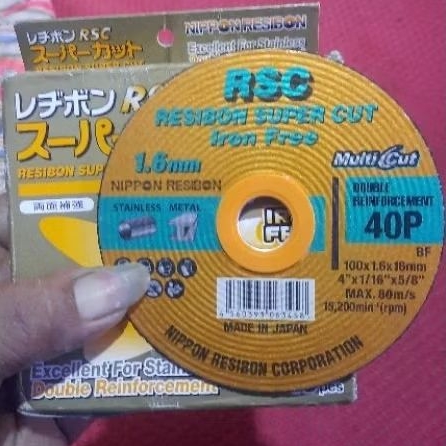Jual batu gerinda potong 4"×1.6mm RSC NIPPON RESIBON | Shopee Indonesia