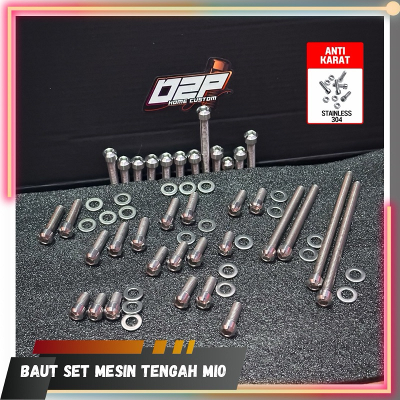 Jual Baut set mesin mio baut mesin mio set L stainless custom titanium ...