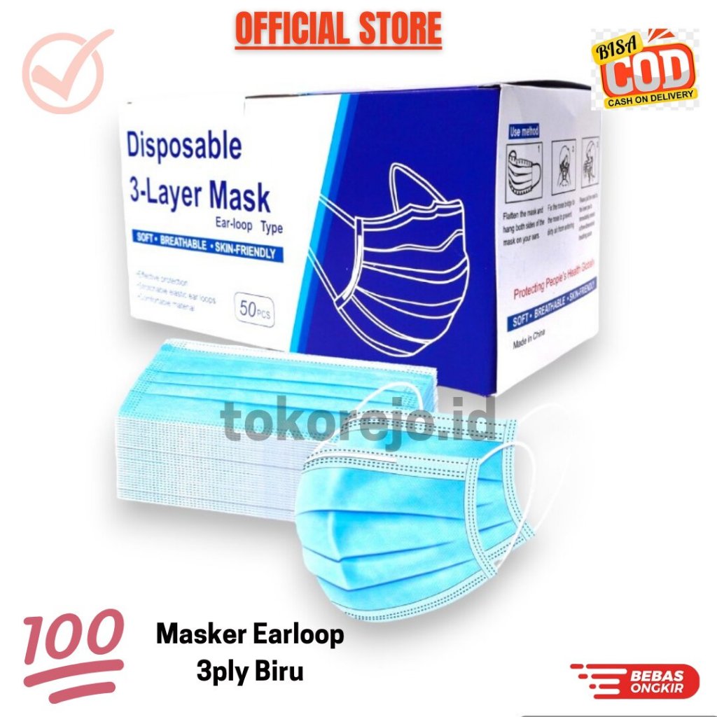 Jual Masker Medis Earloop Per Box Isi 50 Pcs | Shopee Indonesia