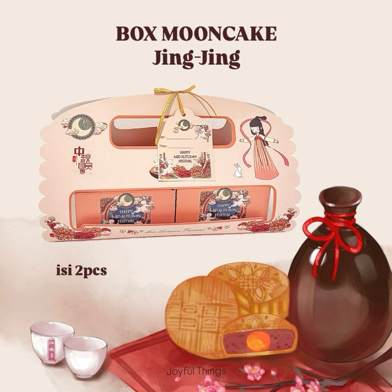 Jual Joyful Box Mooncake Isi 2pcs FREE Hang Tag / Mika Box Mooncake ...