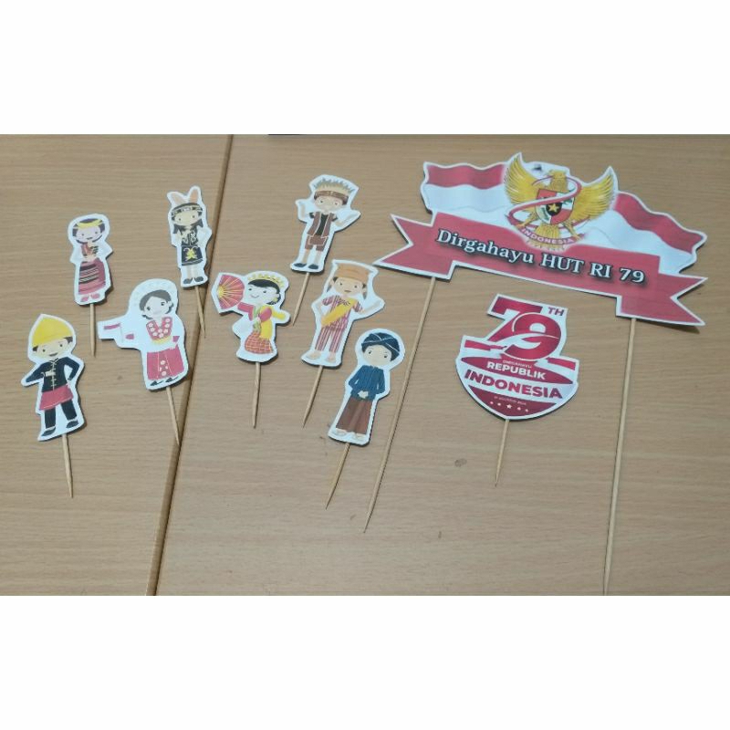 Jual topper cake toppee tumpeng 17 agustus adat suku | Shopee Indonesia