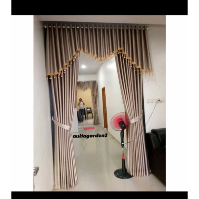 Jual Satu Set Gorden Poni Renda Hordeng Jendela dan Pintu Gorden Atas ...