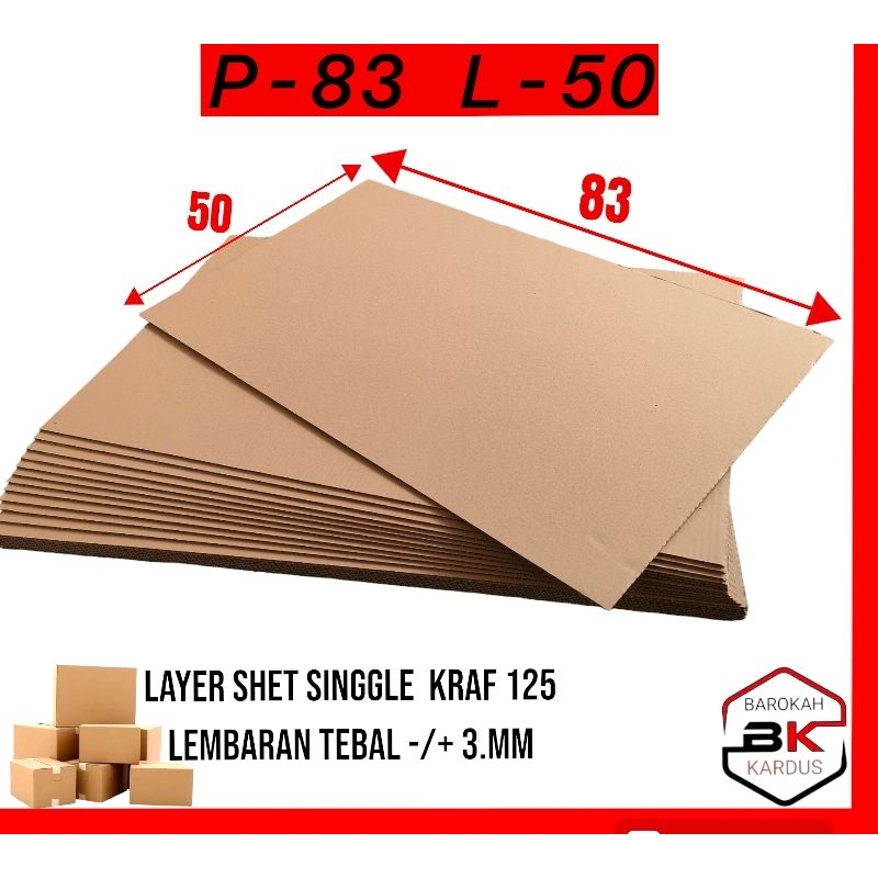 Jual Kardus Lembaran 83x50 Cm / Kardus Box Packing Polos Tebal Premium ...
