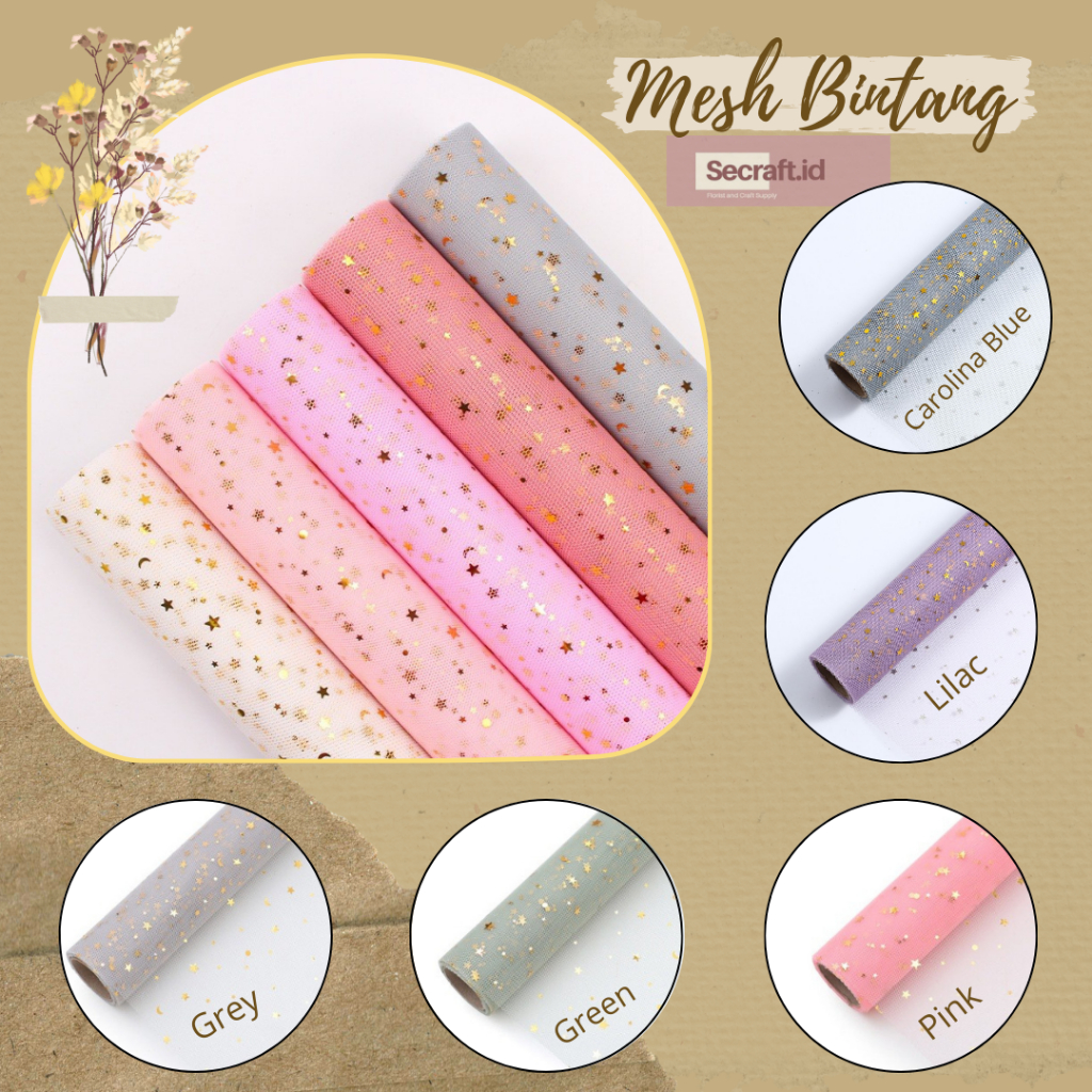 Jual [48 x 50 CM] MESH BINTANG / JARING BUKET BUNGA / JARING BULAN ...
