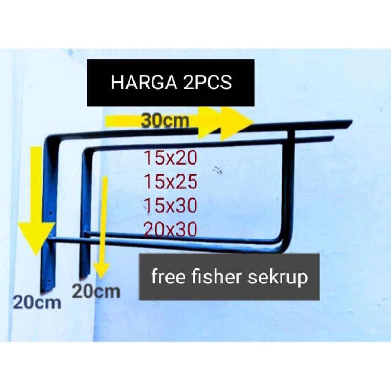 Jual rak besi siku penyangga 2pcs(1pasang) siku rak dinding | Shopee ...