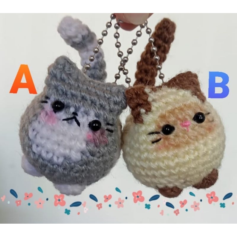 Jual Amigurumi Keychain Gantungan Kunci Rajut Kucing Chubby Cat ...