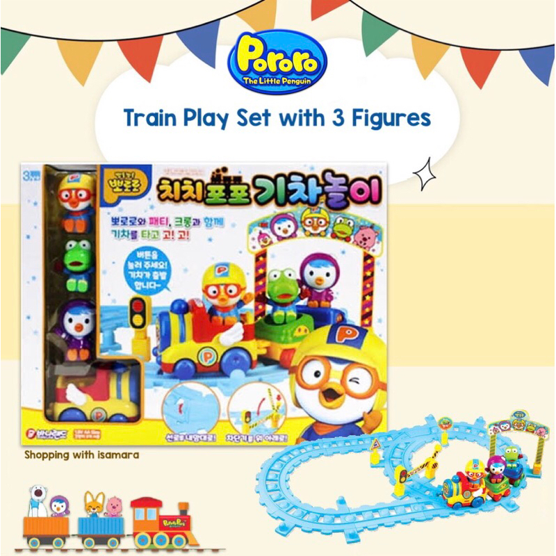 Jual Pororo Train Play Set with 3 Figures / mainan kereta | Shopee ...