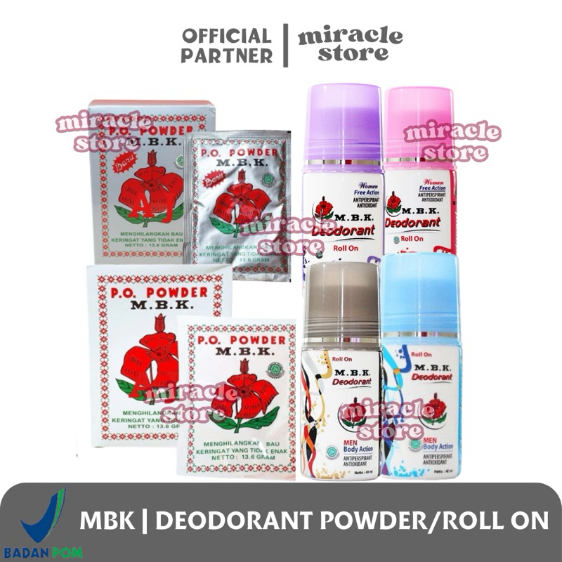 Jual [MIRACLE STORE] MBK POWDER ROLL ON BEDAK M.B.K PENGHILANG BAU KETIAK POWDER MBK SILVER ...