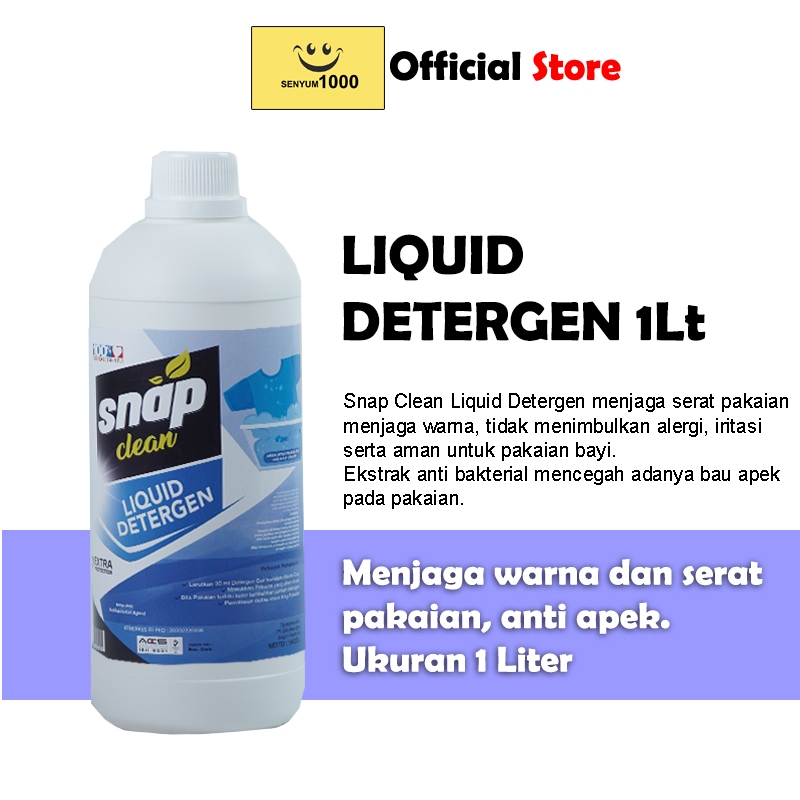 Jual Snap Clean - Detergent Cair (Sabun Cuci Pakaian Cair) 1 Liter ...
