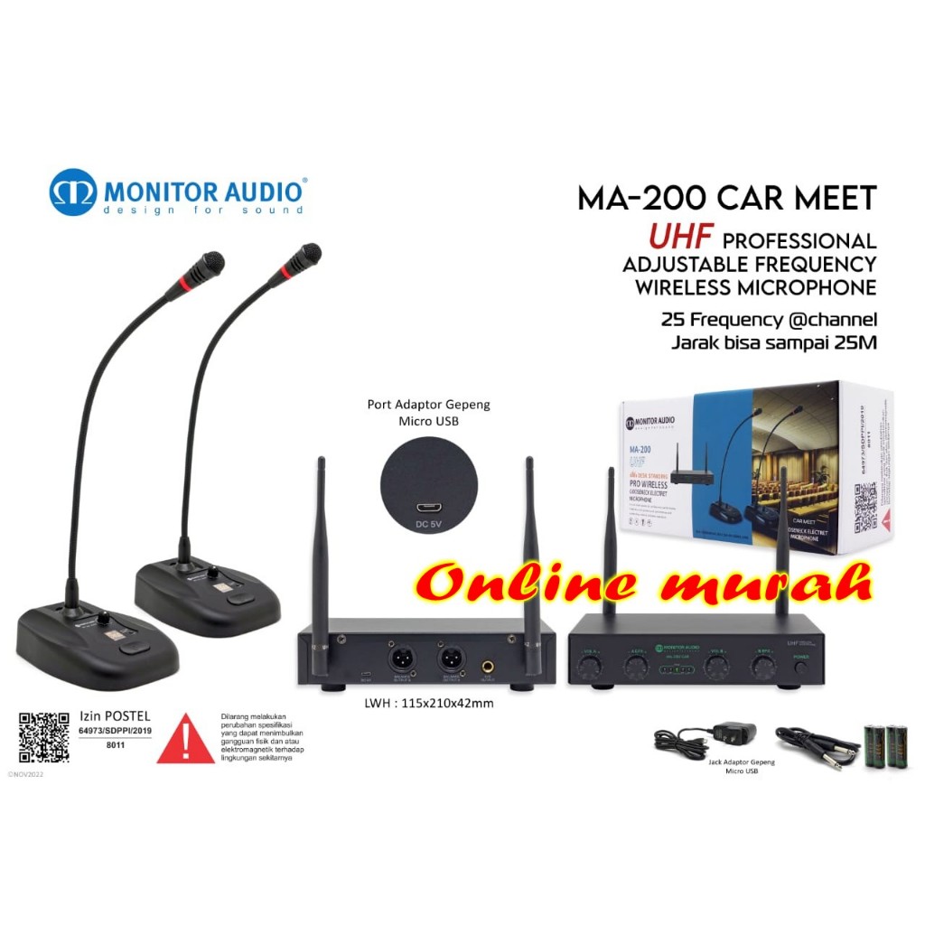 Jual MIC WIRELESS MEJA CONFERENCE MONITOR AUDIO MA200 / MA 200 / MA-200 ...