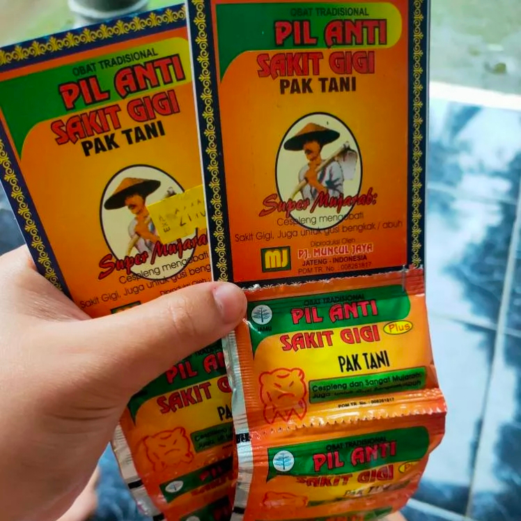 Jual JJH OBAT TRADISIONAL JAMU Pil Anti Sakit Gigi Cap Pak Tani Isi 12 ...