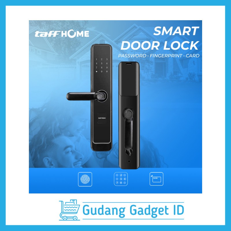 Jual Smart Door Lock Kunci Pintu Digital Password Fingerprint Card RFID Alarm - XR24 - Black ...