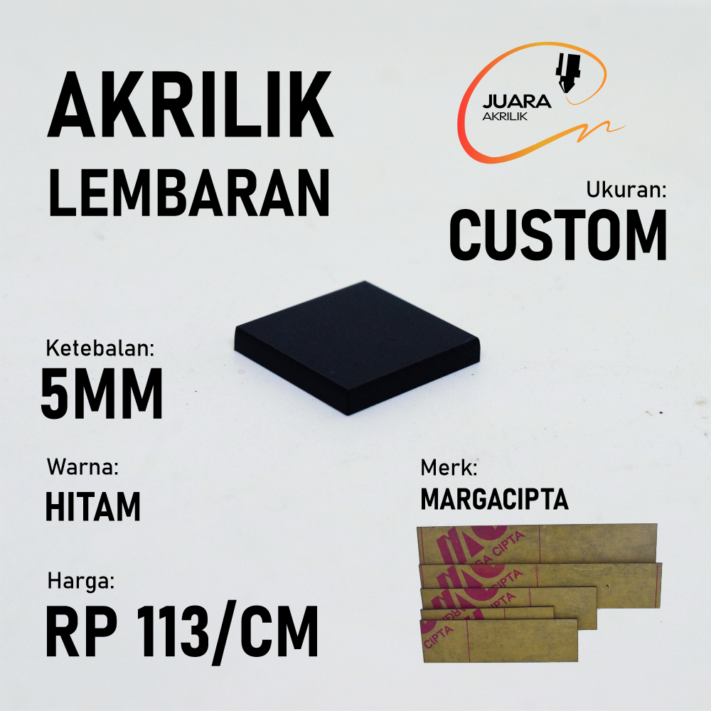 Jual Akrilik Lembaran 5mm Costum | HITAM | Shopee Indonesia