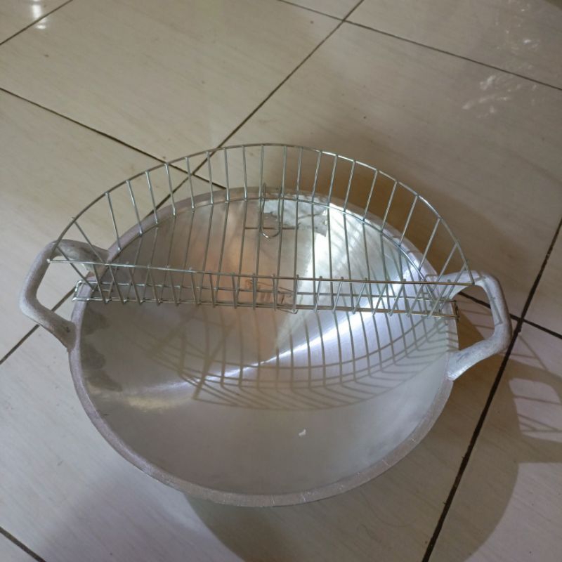 Jual 1 set wajan peniris minyak keranjang setengah lingkaran/peniris ...