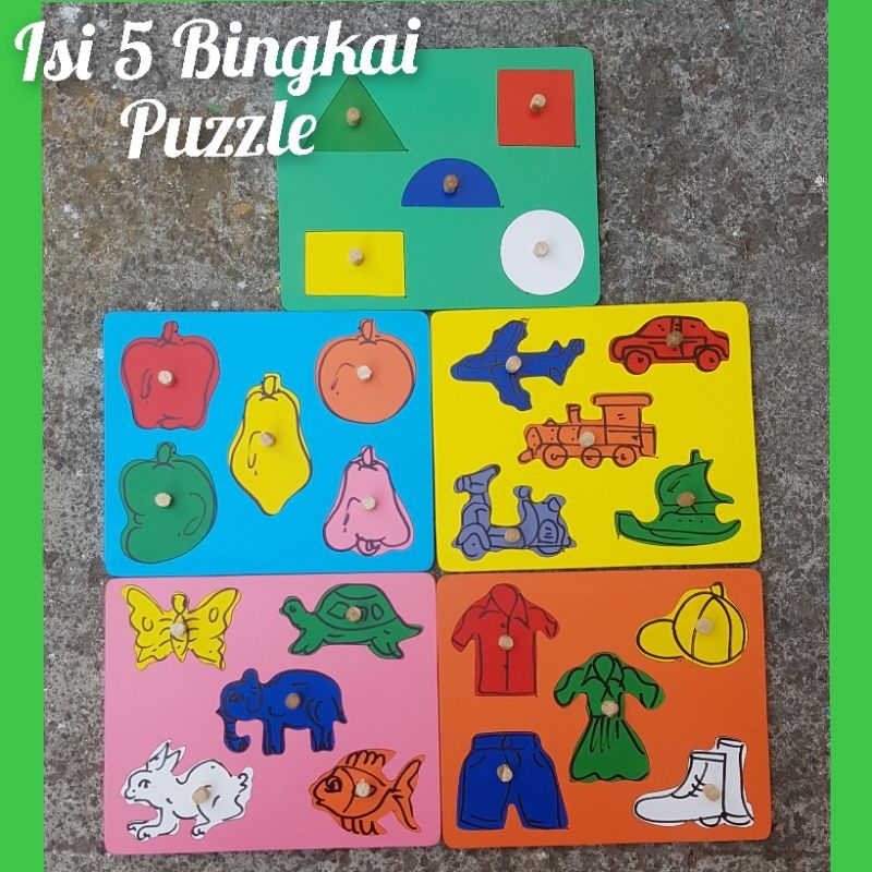 Jual Mainan Edukasi Puzzle Tangkai,Puzzle Geometri,Puzzle Buah,Puzzle ...