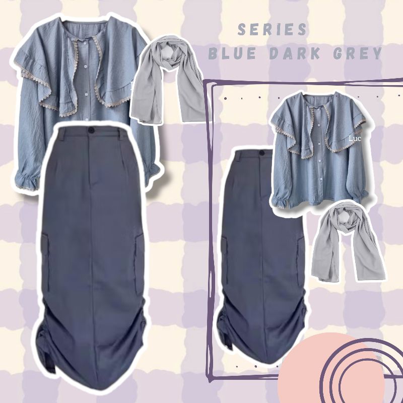 Jual Paket Ootd one set Geyline by girlootd.id paket ootd 3in1 (blouse ...