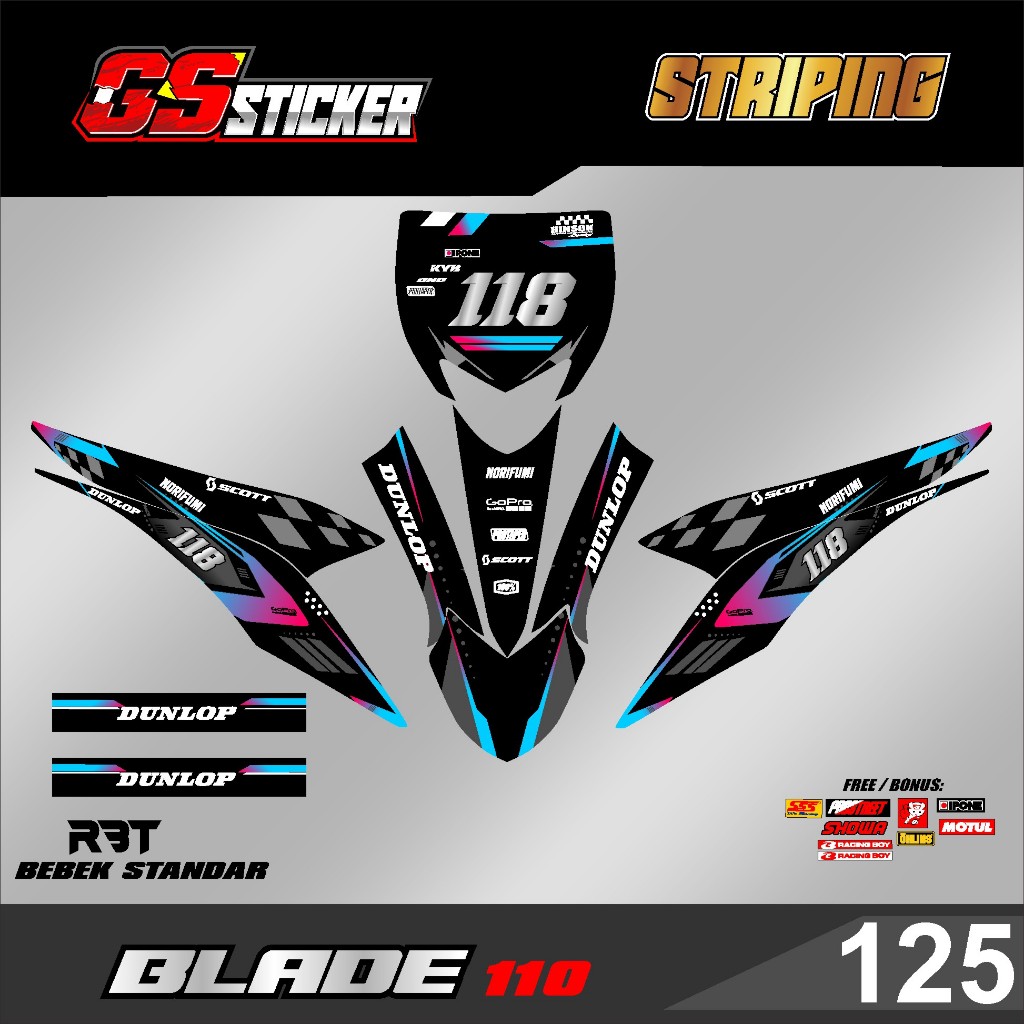 Jual STICKER STRIPING MOTOR RBT BLADE 110 RBT BEBEK MODIF SUPERMOTO RBT ...