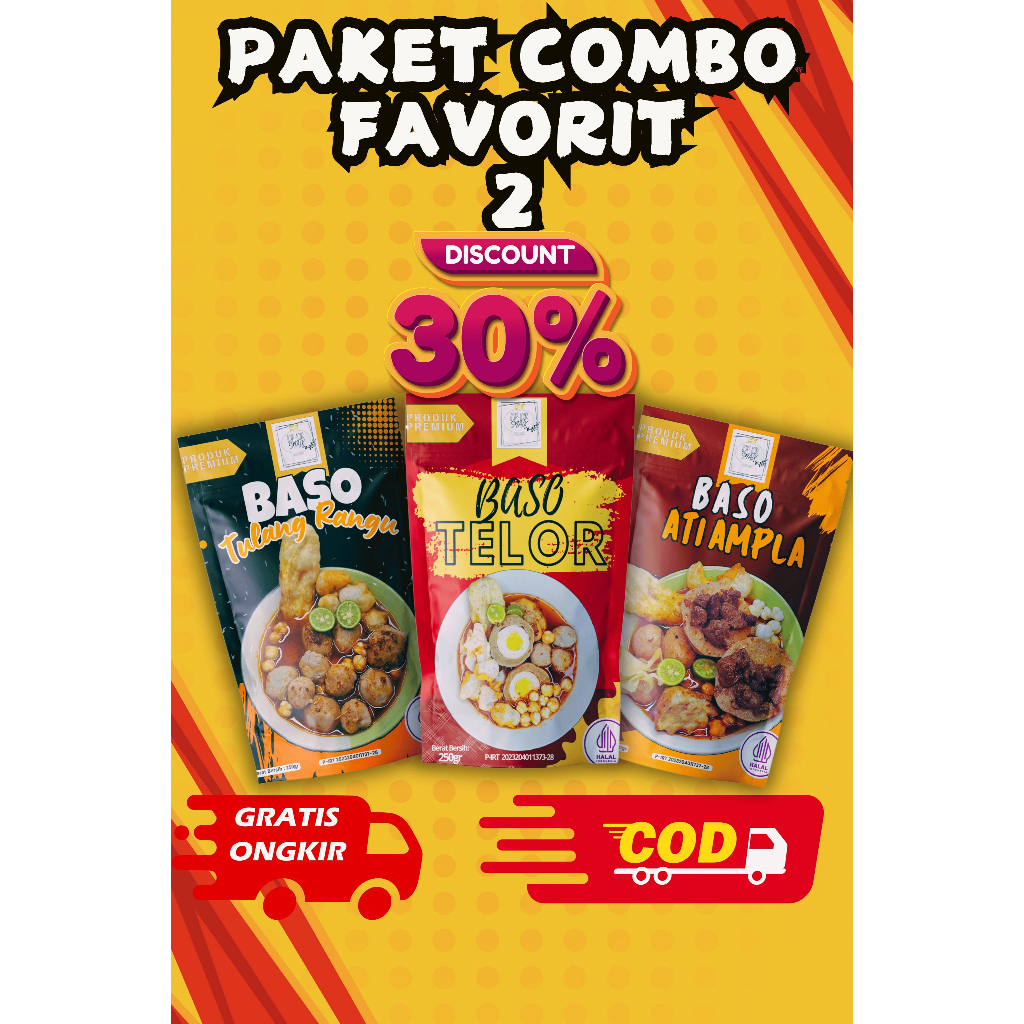 Jual PAKET COMBO FAVORIT 2 ( Baso Tulang Rangu , Baso Telor , Baso Ati ...