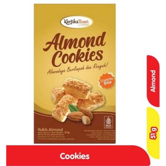 Jual Expire Date Maret 2026 Kartika Toast Almond Cookies 51g Kartika ...