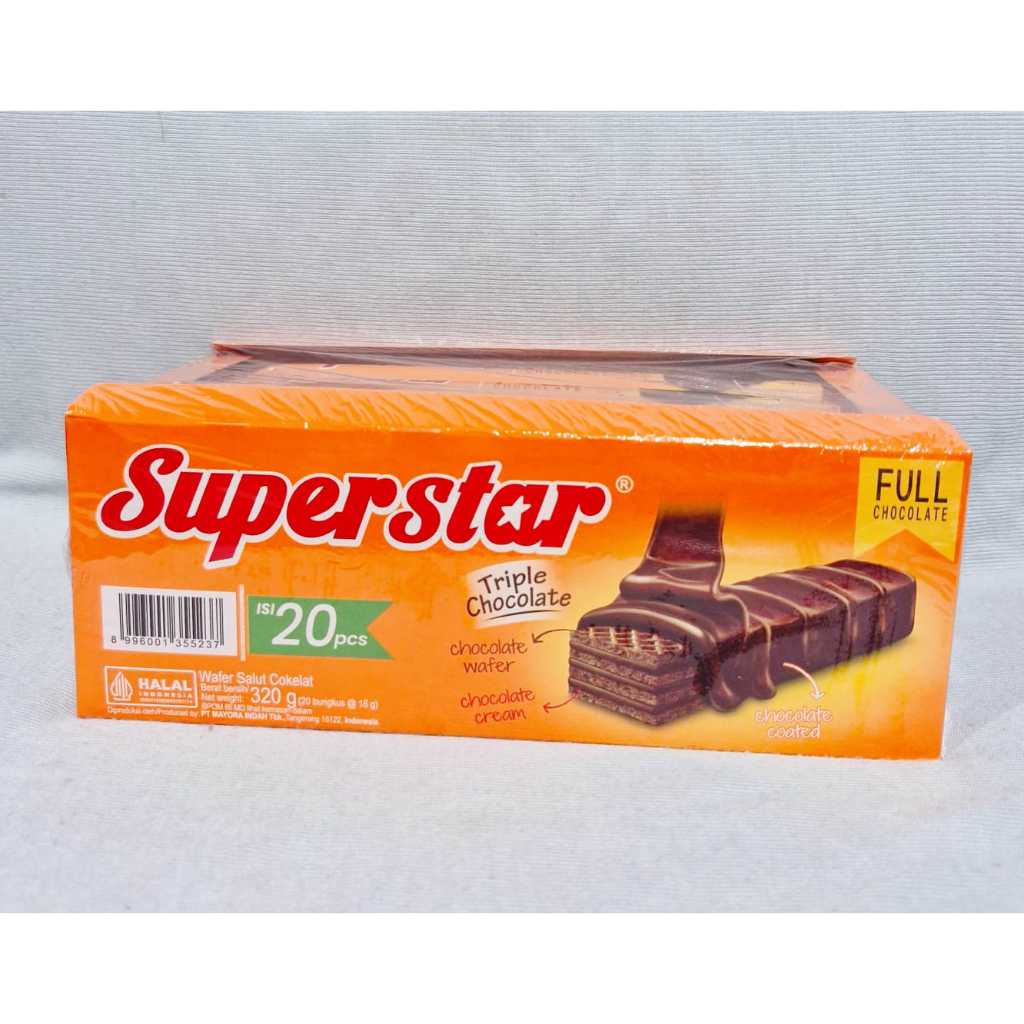 Jual Superstar Wafer Triple Chocolate (1 Box isi 20 Pcs) | Shopee Indonesia