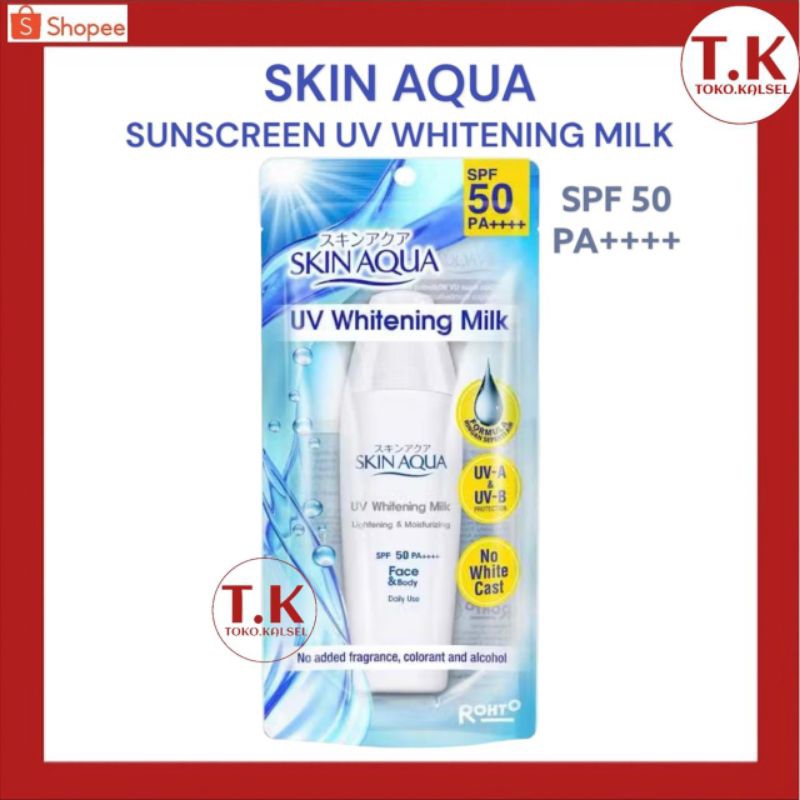 Jual SKIN AQUA Sunscreen Whitening Milk SPF 50 PA++++ Sunscreen Tutup ...