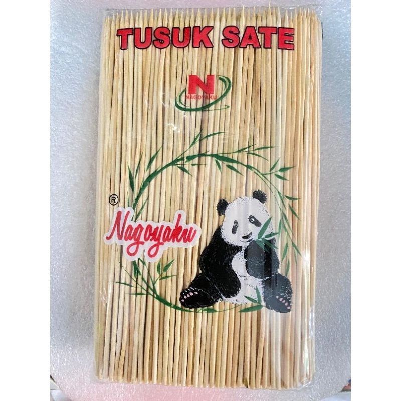 Jual Tusuk Sate Bambu Cap Panda panjang 20 cm (runcing, tidak mudah ...