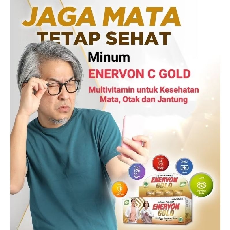 Jual Per Strip ENERVON GOLD Multivitamin Mata, Otak dan Jantung ...