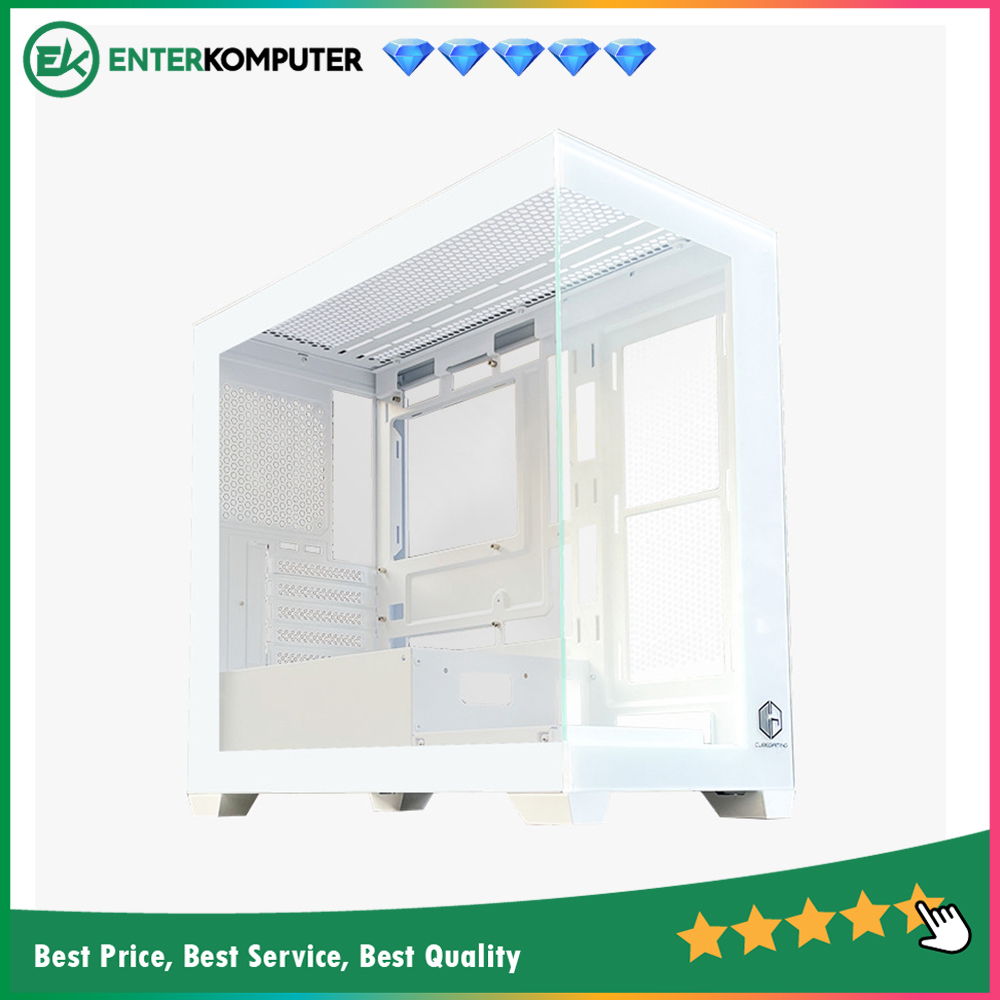 Jual CUBE GAMING GLASS WHITE - mATX Gaming Case - All White Inside ...