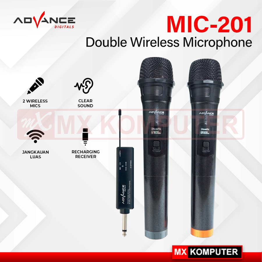 Jual Mic Advance MIC-201 Dua Microphone Wireless Professsional Mic ...