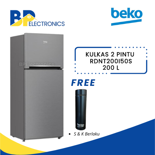 Jual Kulkas 2 Pintu Beko RDNT200I50S Freezer Atas RDNT 200I50S Grey 200 ...