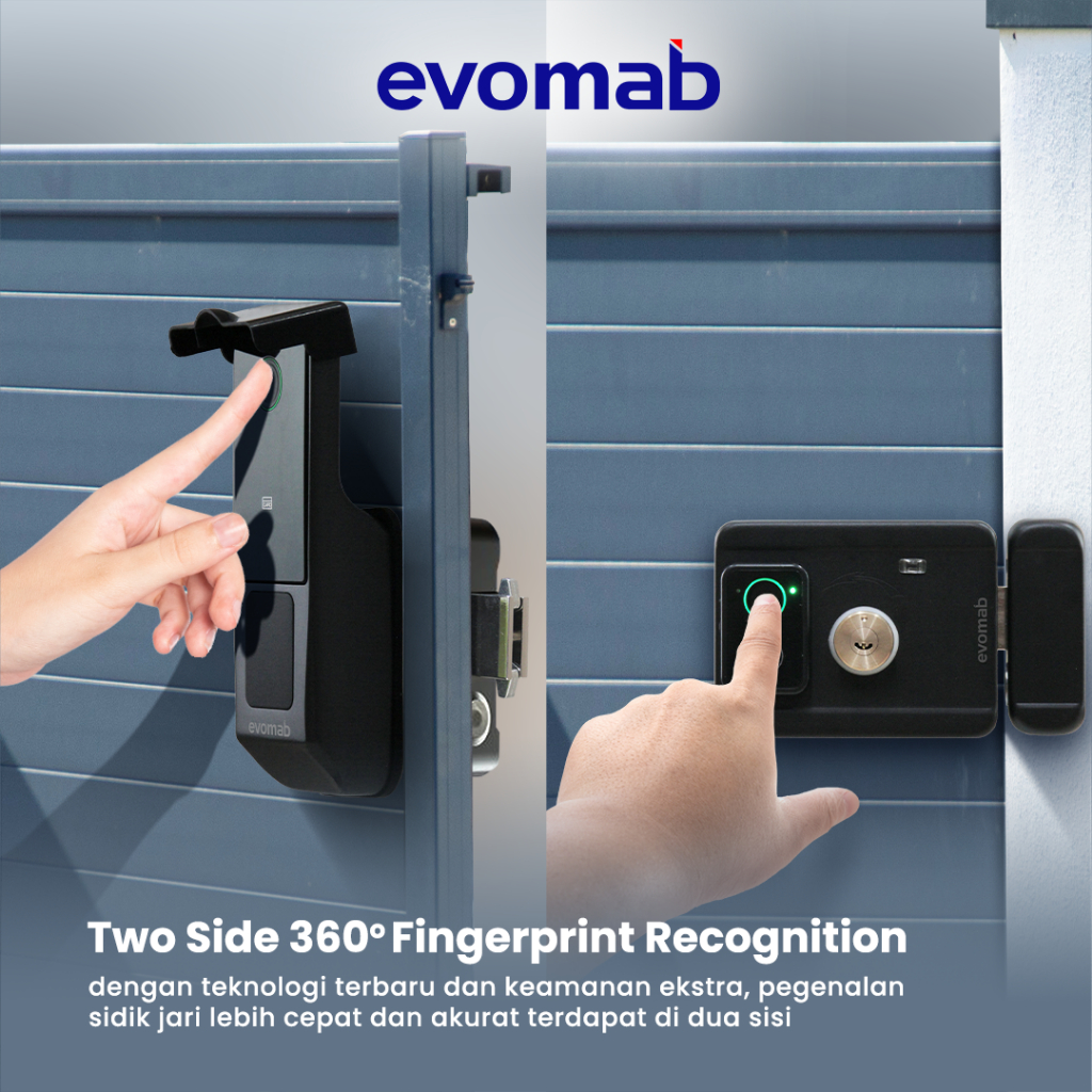 Jual evomab Smart Door Lock Pagar Dual Fingerprint Handle Pintu Kunci ...