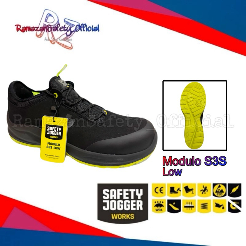 Jual Sepatu Safety Jogger Modulo S3S Low Black Hitam Original Termurah ...