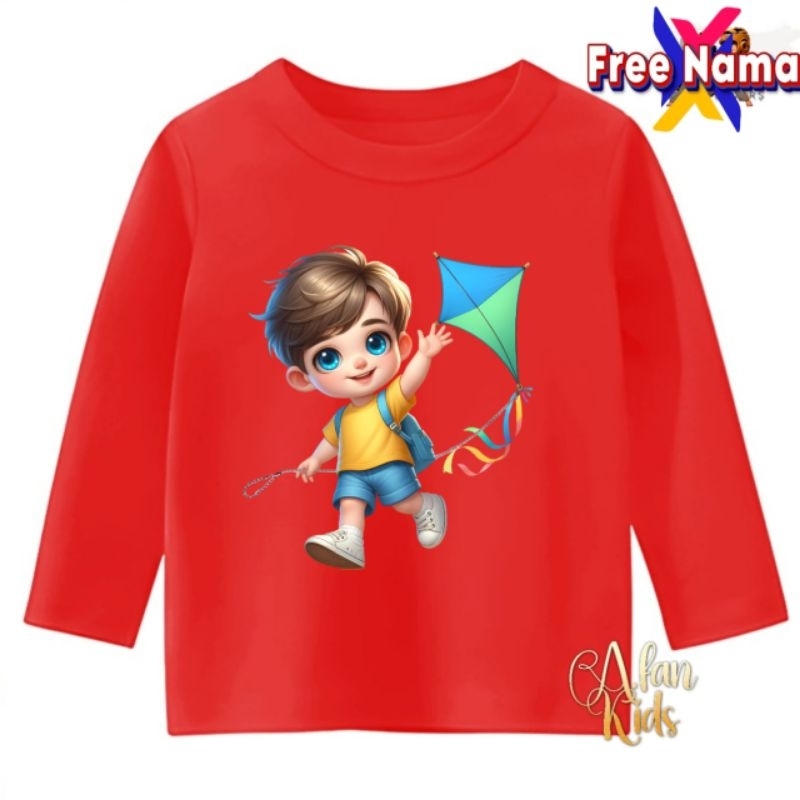 Jual baju main layangan kaos anak lengan panjang | Shopee Indonesia