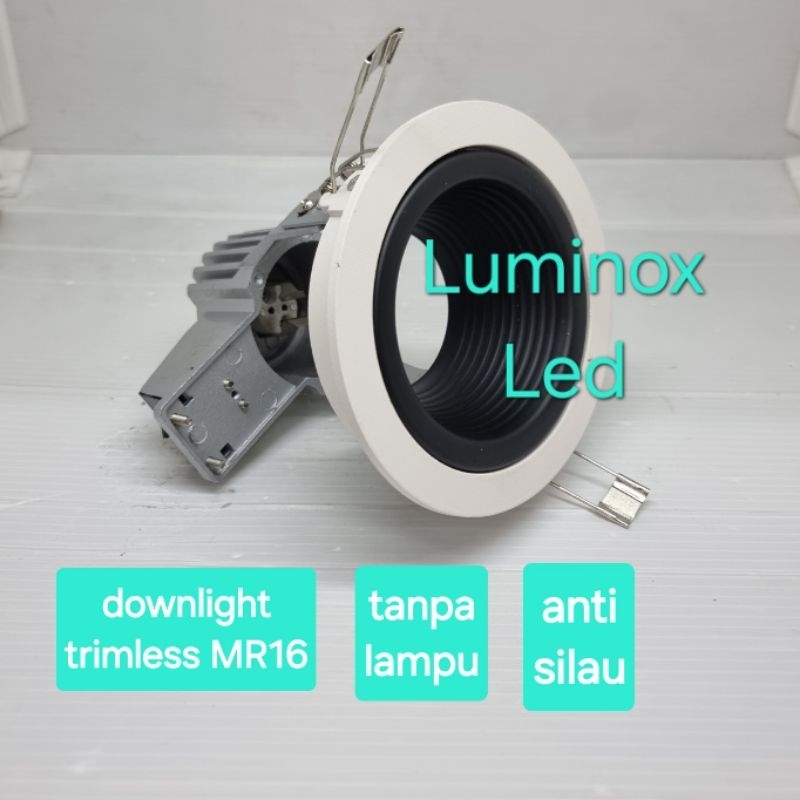 Jual downlight pinhole reflector hitam mr16 gu5.3 / kap spotlight trimless anti silar MR16 inbow ...