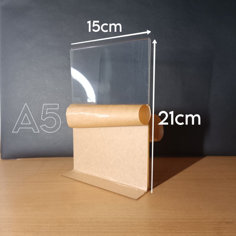 Jual Akrilik tempat brosur qris menu barcode A6, A5, A4 tebal 2mm ...