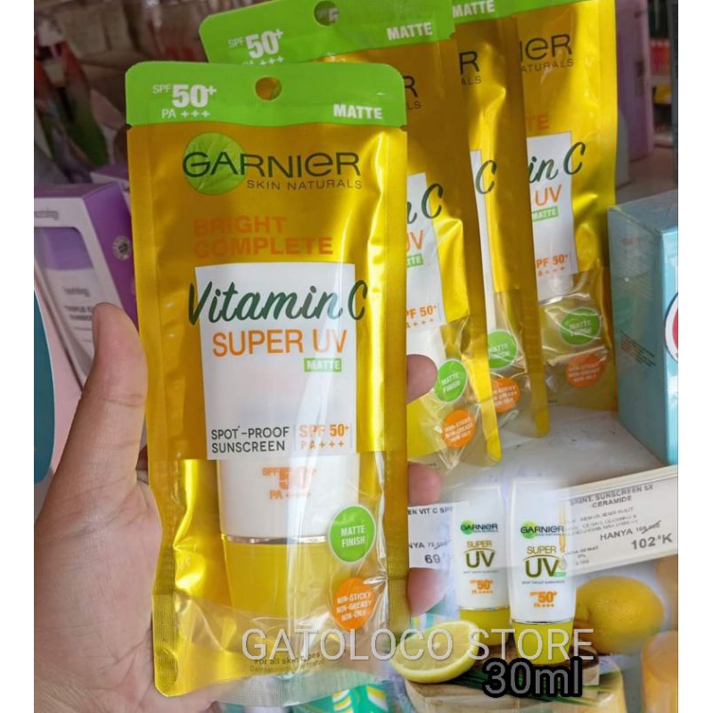 Jual Garnier 30 ml matte Super UV Invisible Serum Sunscreen SPF 50+ PA++++ Vitamin C Skin Care ...