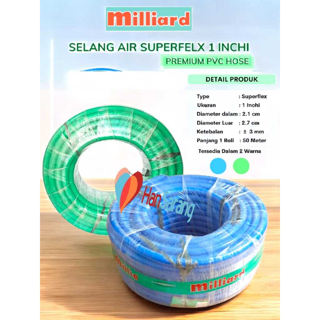 Jual SELANG MILLIARD SUPERFLEX 1 INCHI METALIK (HARGA PER ROLL 50 METER) selang metalic ...