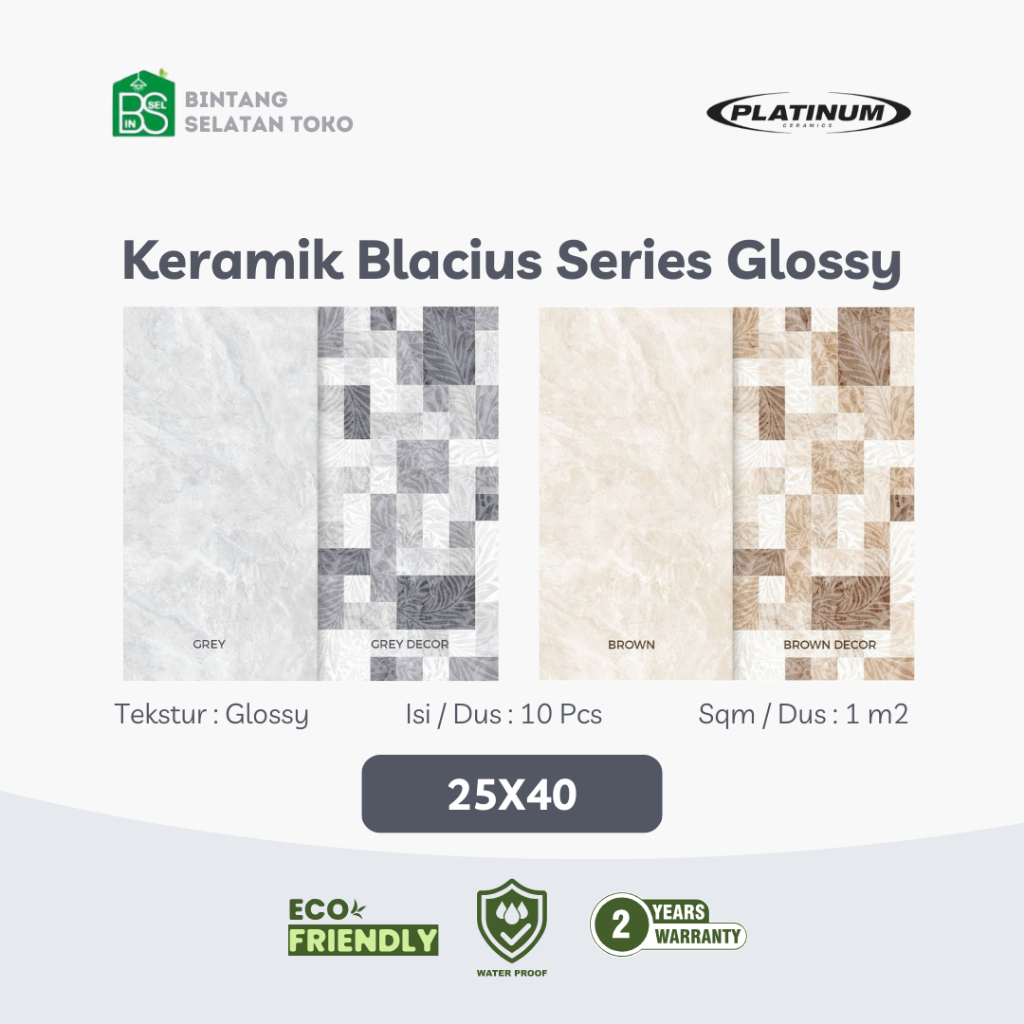 Jual KERAMIK DINDING PLATINUM 25X40 BLACIUS SERIES GLOSY | Shopee Indonesia