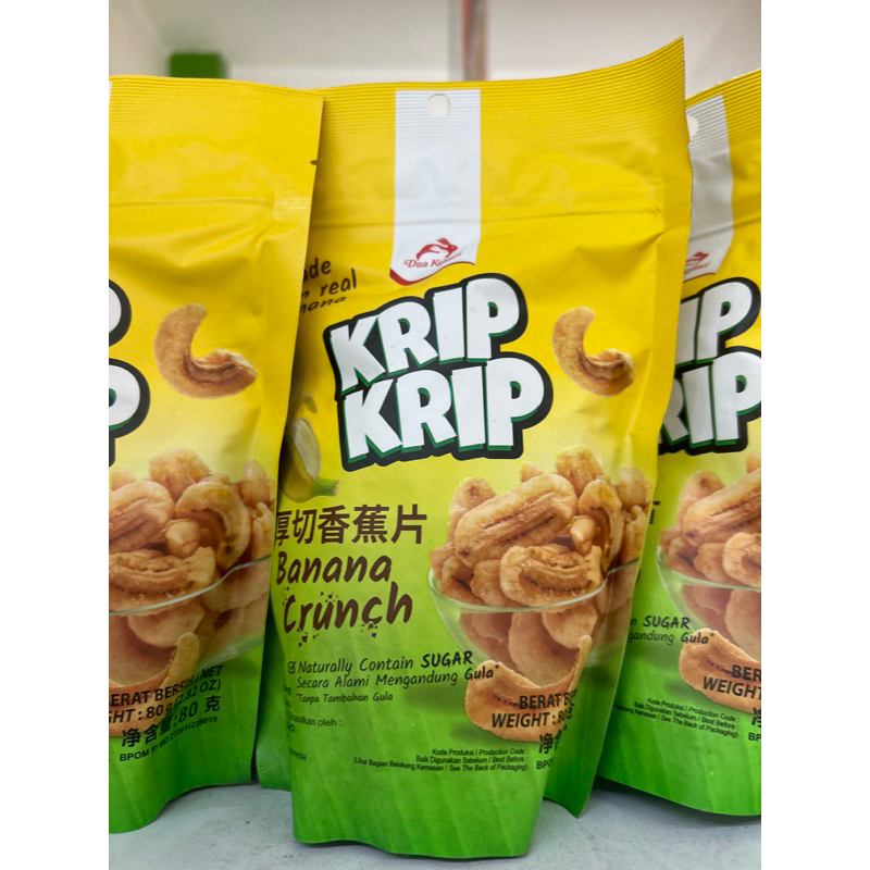 Jual Dua Kelinci Krip Krip BANANA CRUNCH 80Gram pouch | Shopee Indonesia