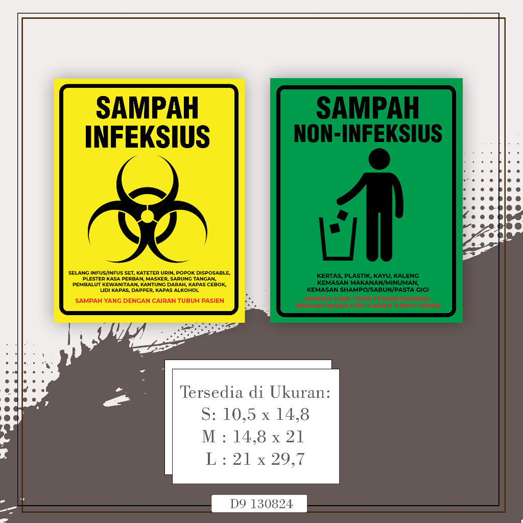 Jual Sign Sticker lLmbah Sampah Infeksius Limbah Sampah Non Infeksius ...