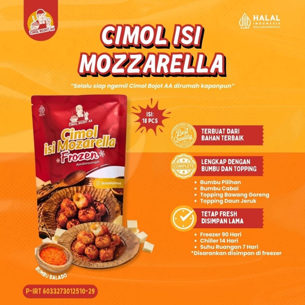 Jual Cemilan Cimol Mozzarella/Cimol Bojot AA Mozzarella Frozen Food ...