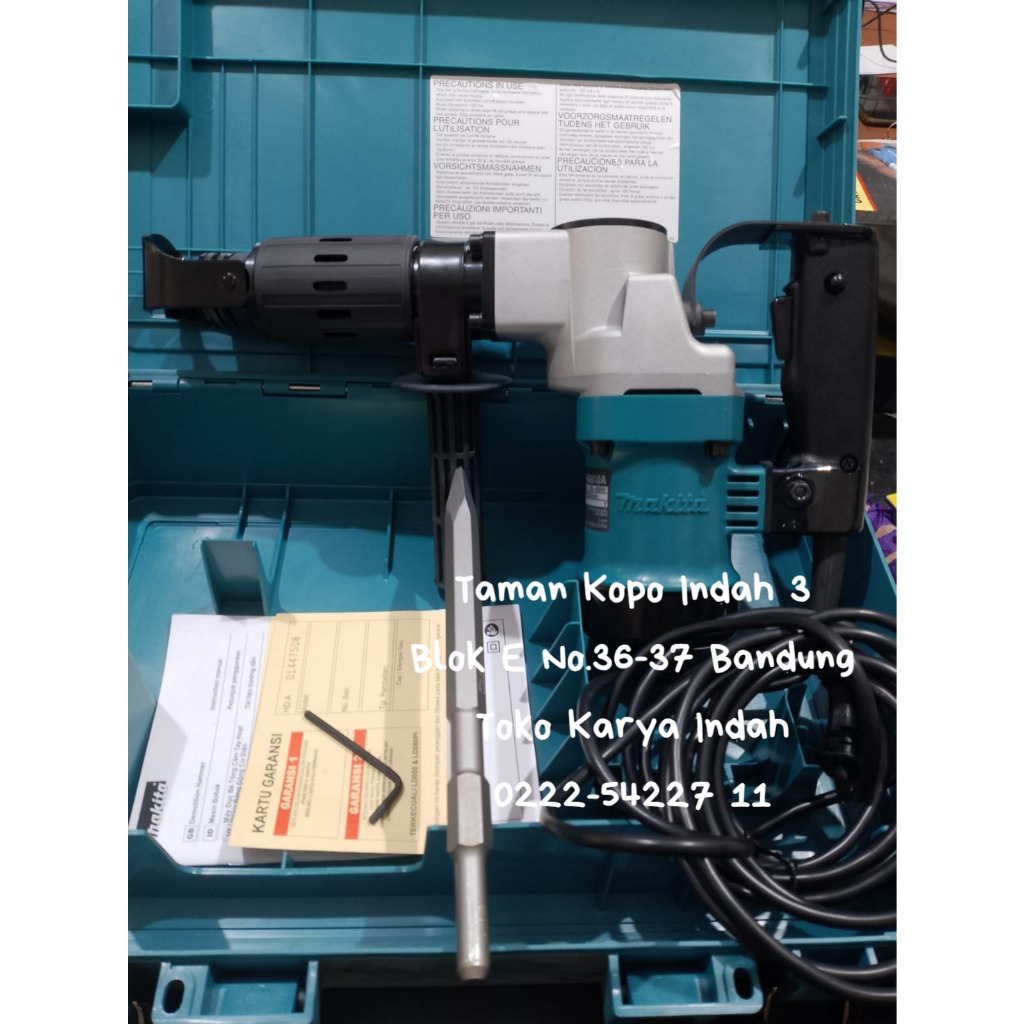 Jual Mesin Jack Hammer Bobok Beton 5 kg Demolition Hammer Makita HM 0810 hex 17mm HM0810 800Watt ...